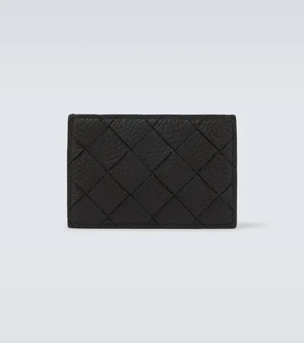 Bottega Veneta Intrecciato Leather Card Holder - Green