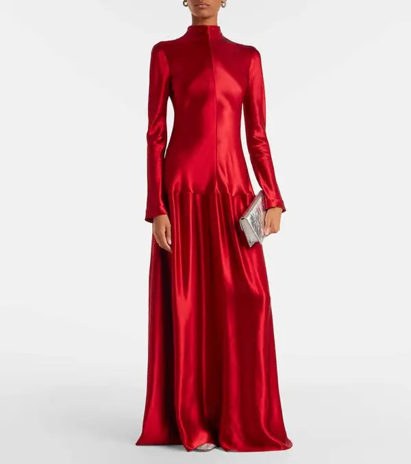 FFORME Mila Satin Maxi Dress - Red