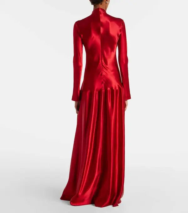 FFORME Mila Satin Maxi Dress - Red
