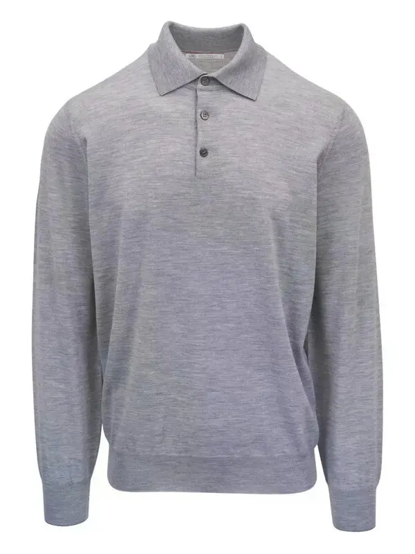 Brunello Cucinelli Long-sleeve Polo Shirt - Grey