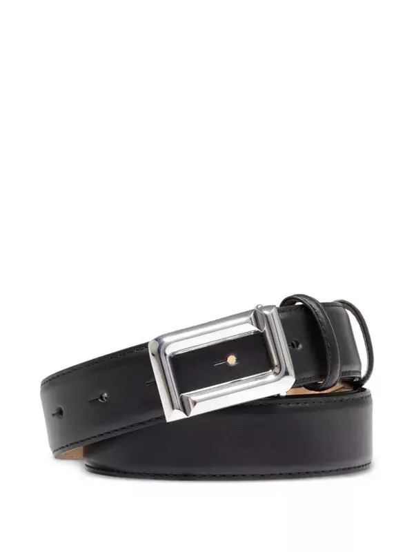 LANCEL Rectangular Buckle Leather Belt - Black