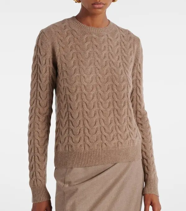 Max Mara Aramis Cable-knit Cashmere Sweater - Brown