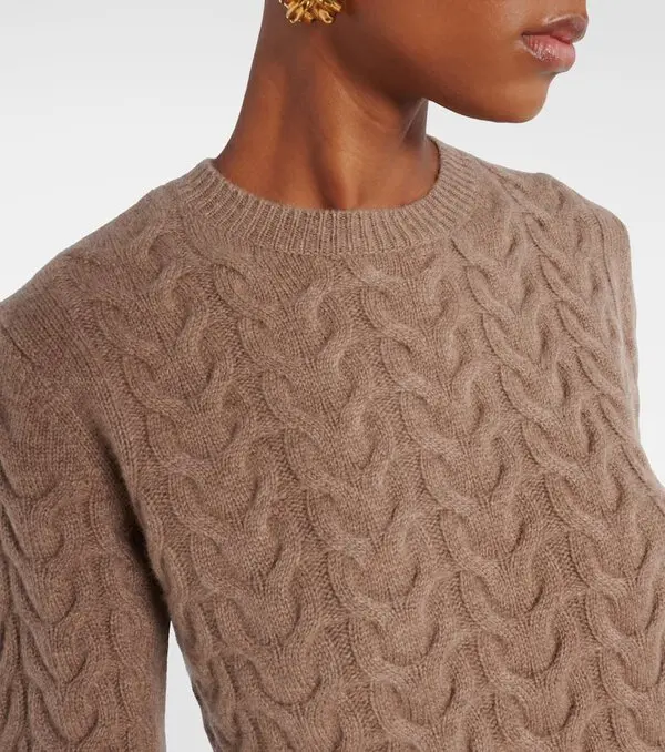 Max Mara Aramis Cable-knit Cashmere Sweater - Brown