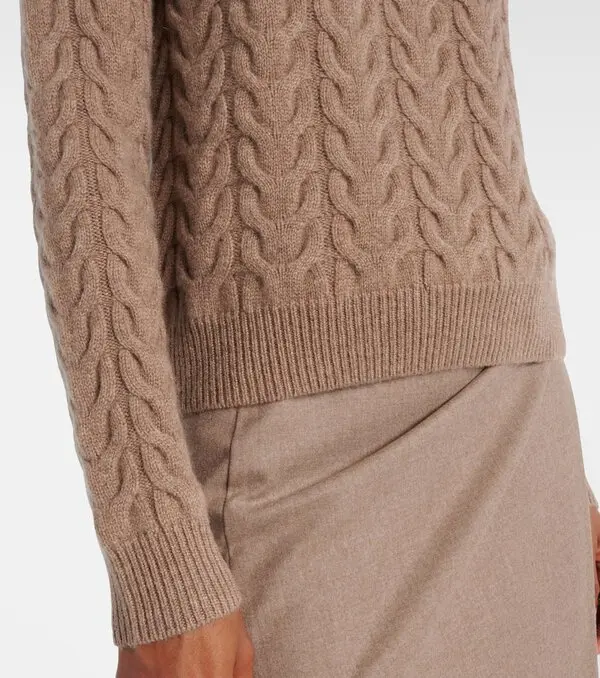 Max Mara Aramis Cable-knit Cashmere Sweater - Brown