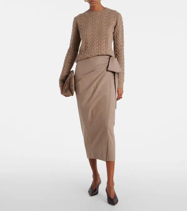 Max Mara Aramis Cable-knit Cashmere Sweater - Brown