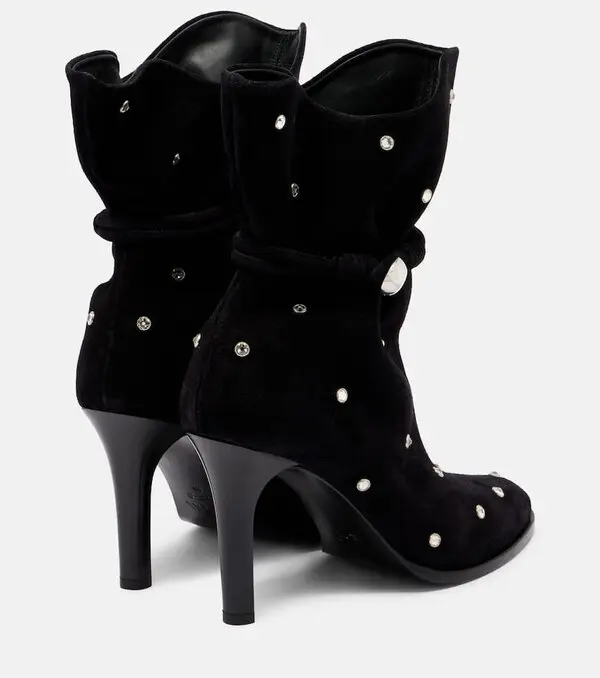Isabel Marant Étoile Lolya 90 Embellished Suede Ankle Boots