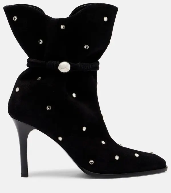 Isabel Marant Étoile Lolya 90 Embellished Suede Ankle Boots