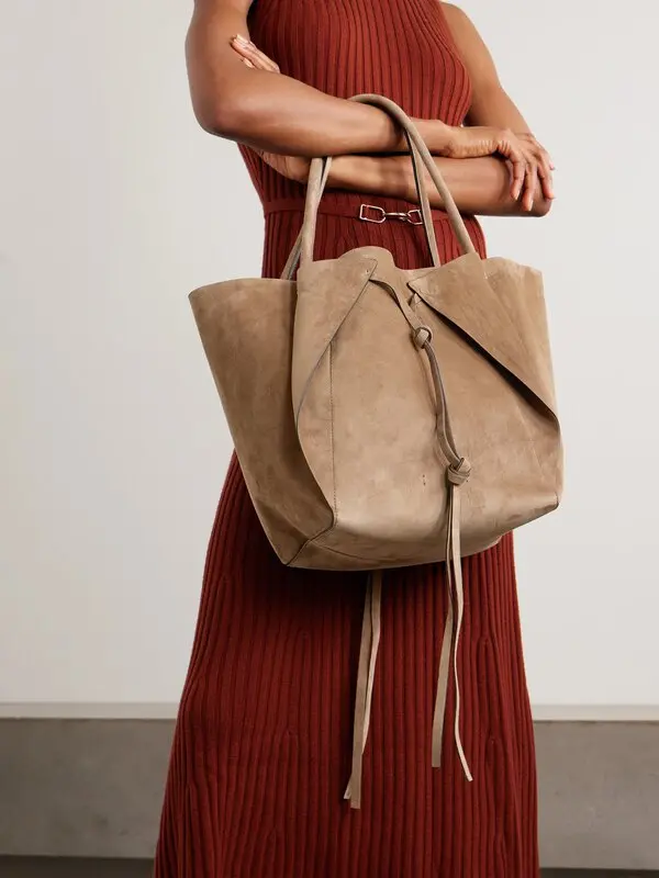 Gabriela Hearst Marija Tasseled Suede Tote - Brown