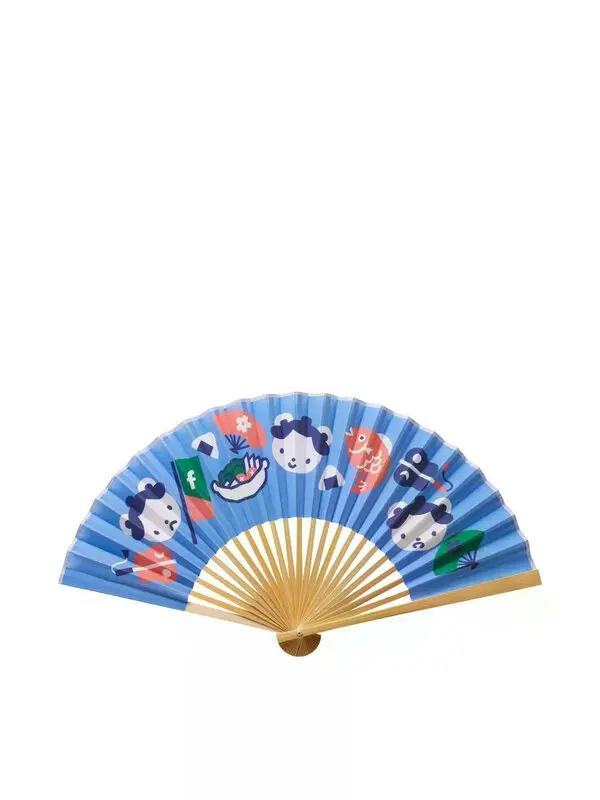 FAMILIAR Illustrated Bamboo Hand Fan