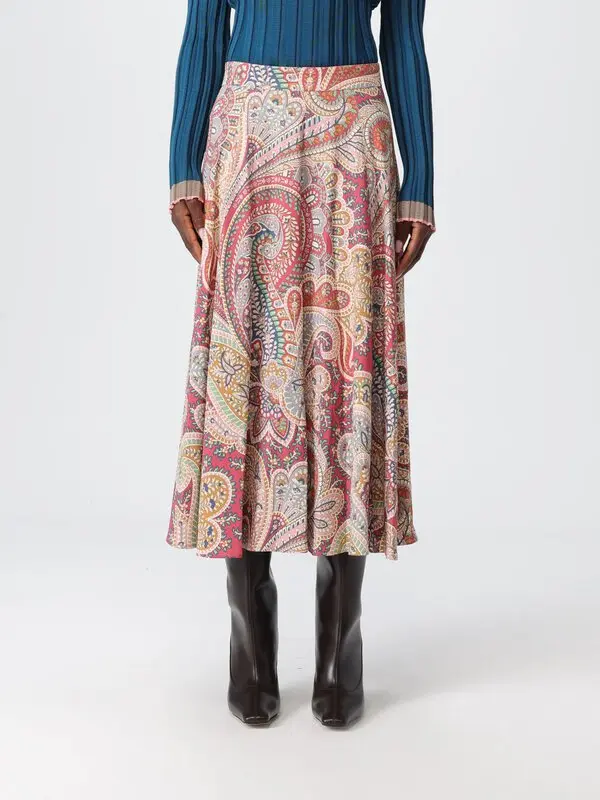 Etro Paisley Print Midi Skirt
