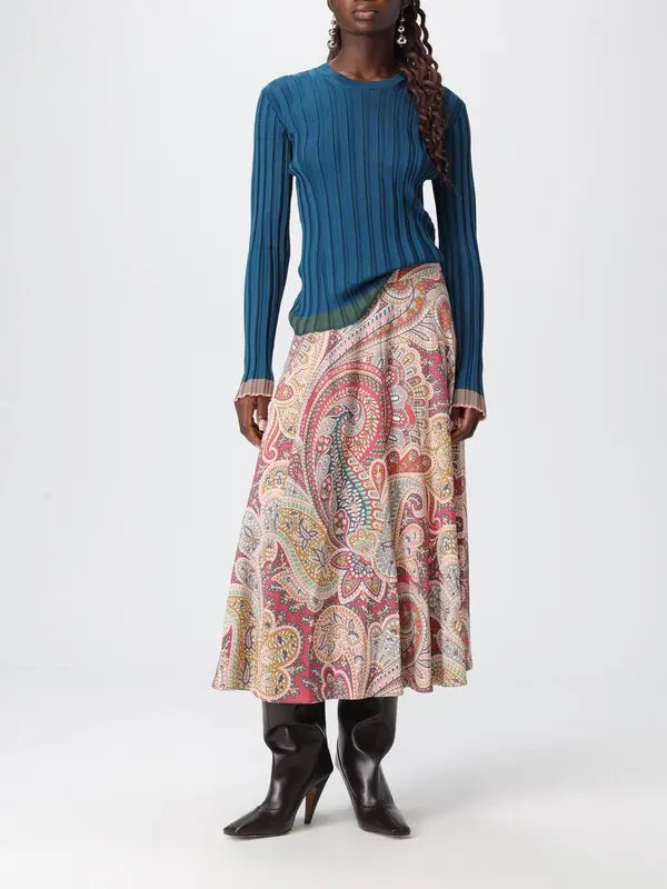 Etro Paisley Print Midi Skirt
