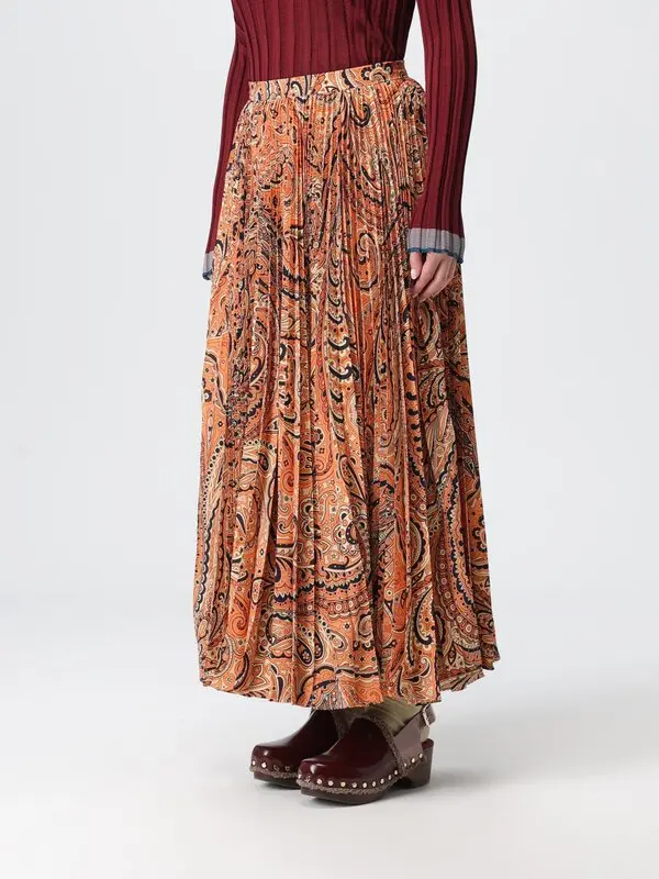 Etro Pleated Paisley Print Skirt