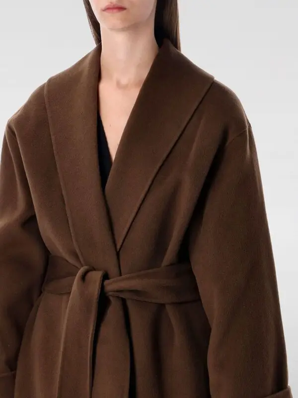 BY MALENE BIRGER Tie Detailed Coat - Brown