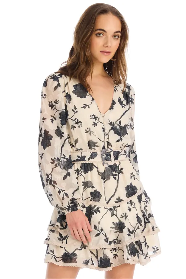 Allison Floral Jacquard Mini Dress