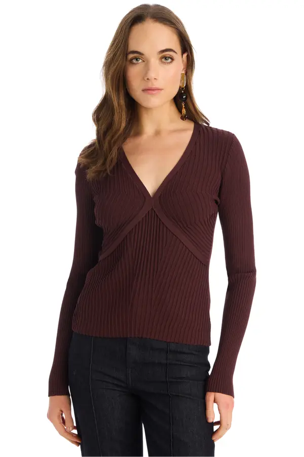 ALLISON NEW YORK Haley Knit Top - Brown