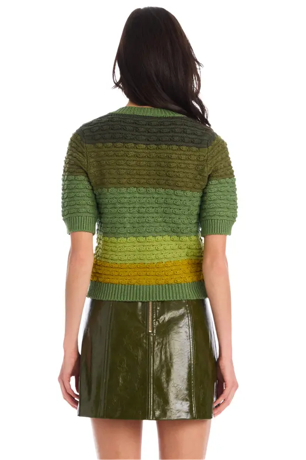 ALLISON NEW YORK Adelle Short Sleeve Cardigan - Multicolor