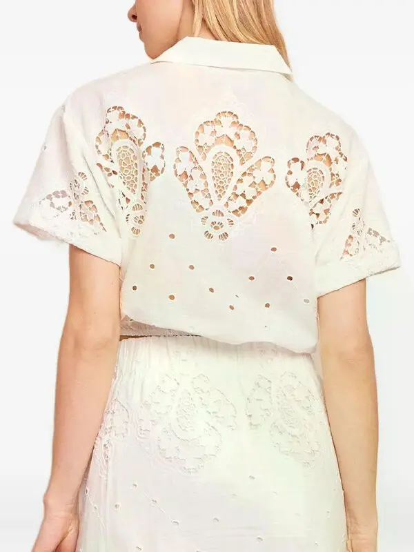 Cara Cara Asbury Cropped Blouse - White