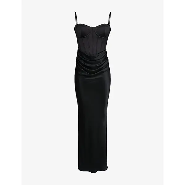 white christmas dresses Asymmetrical Draped Corset Dress – Gemy Maalouf main image 1