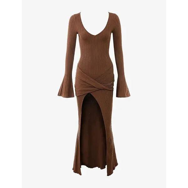 House Of Cb Khrysta Draped Knit Maxi Dress