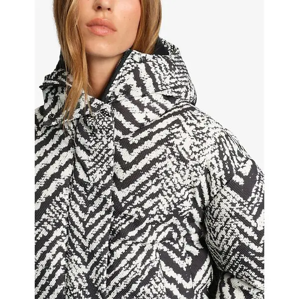 BOSS Herringbone-print Padded Shell-down Jacket
