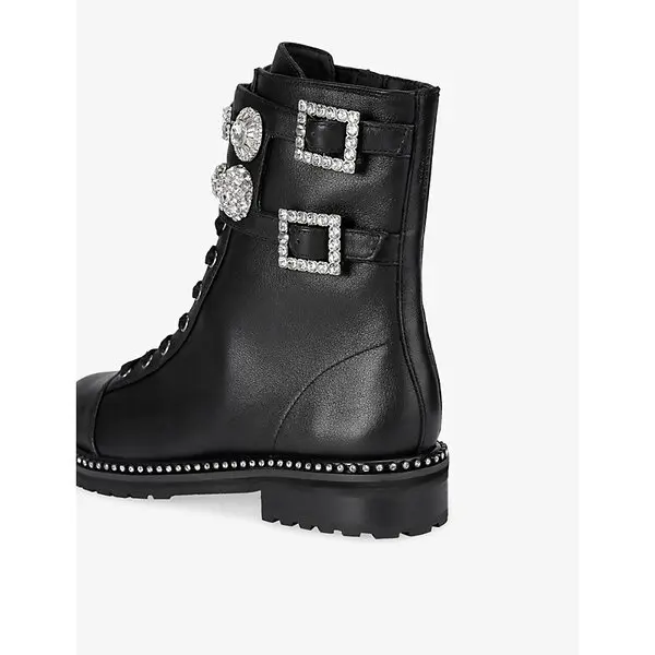 Kurt Geiger Stoop Embellished Leather Ankle Boots