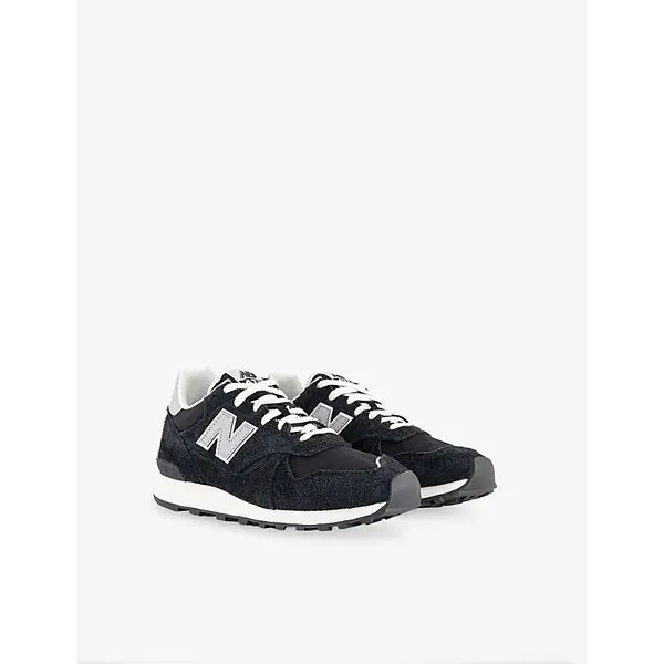 NEW BALANCE 475 Suede And Mesh Sneakers - Black