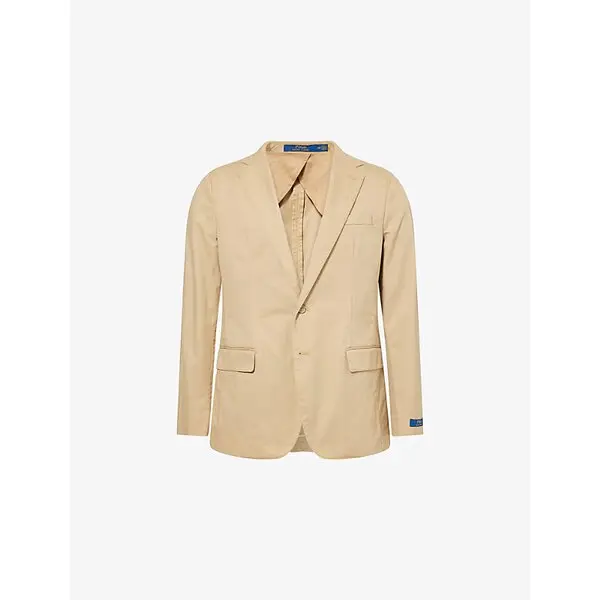 Ralph Lauren Regular-fit Notch-lapels Stretch-cotton Blazer - Monument Tan