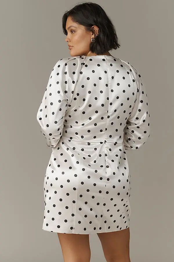 SIEMPRE Long-sleeve Polka Dot Mini Dress