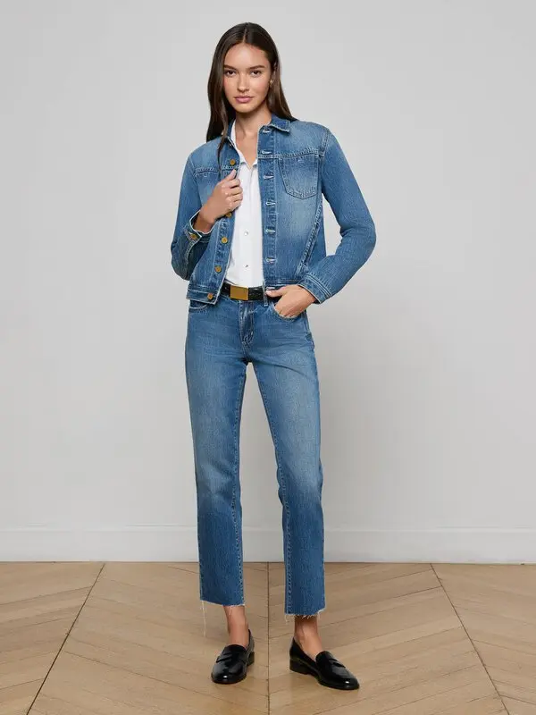 L'Agence Celine Denim Trucker Jacket - Kemp