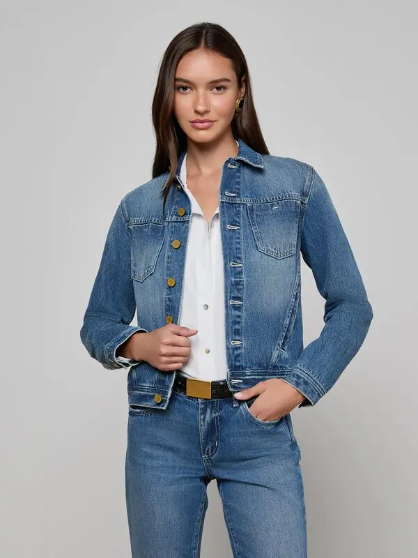 L'Agence Celine Denim Trucker Jacket - Kemp