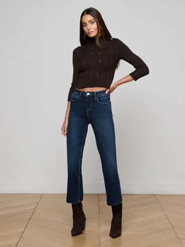 L'Agence Kendra Cropped Flare Jean - Bolton