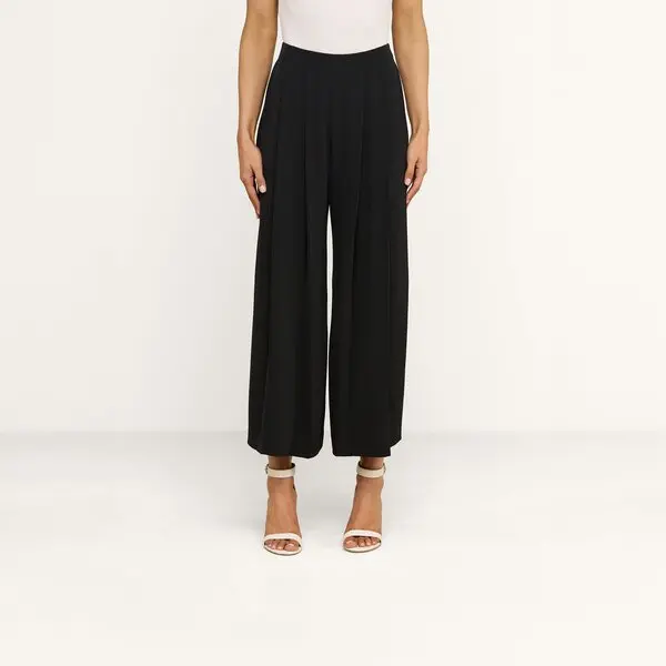 L'Agence Novalynn Cropped Pleated Trousers - Black
