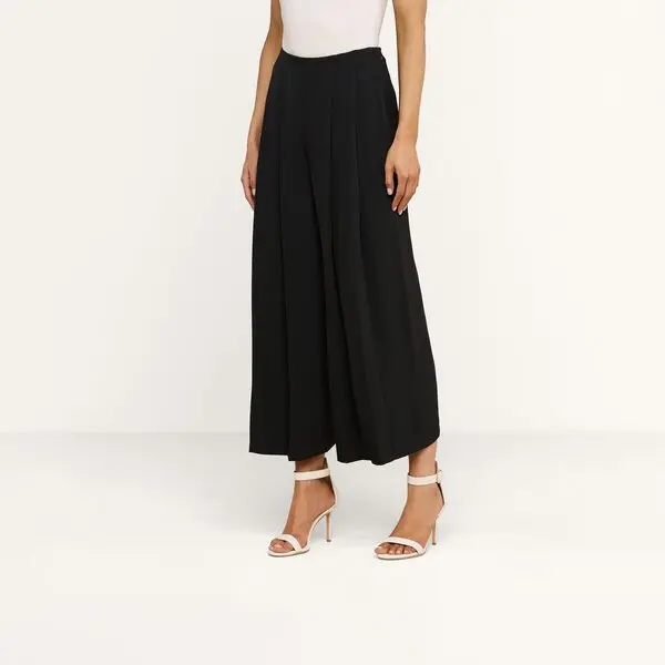 L'Agence Novalynn Cropped Pleated Trousers - Black