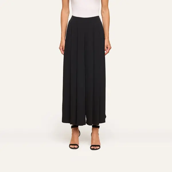 L'AGENCE Novalynn Cropped Pleated Trousers - Black