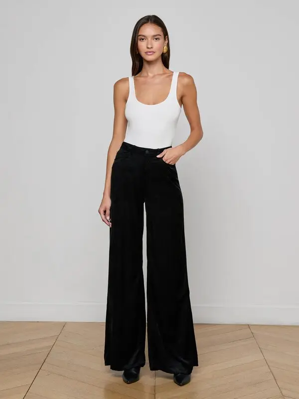 L'Agence Quincy Wide-leg Corduroy Pants