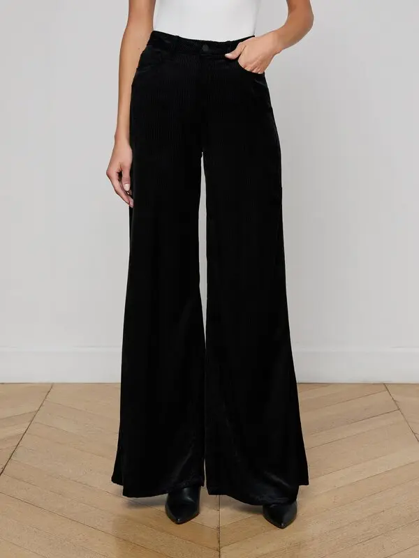 L'Agence Quincy Wide-leg Corduroy Pants