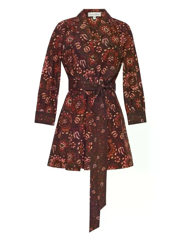 Cara Cara Leona Floral-print Belted Midi Dress