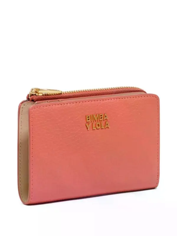 Bimba Y Lola Logo-plaque Zip Leather Wallet - Pink