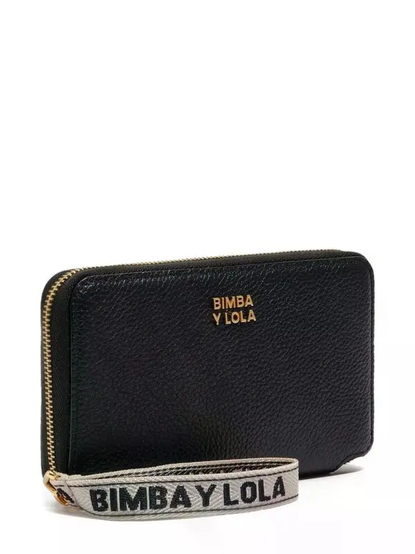 Bimba Y Lola Logo-plaque Zip-around Leather Wallet - Black