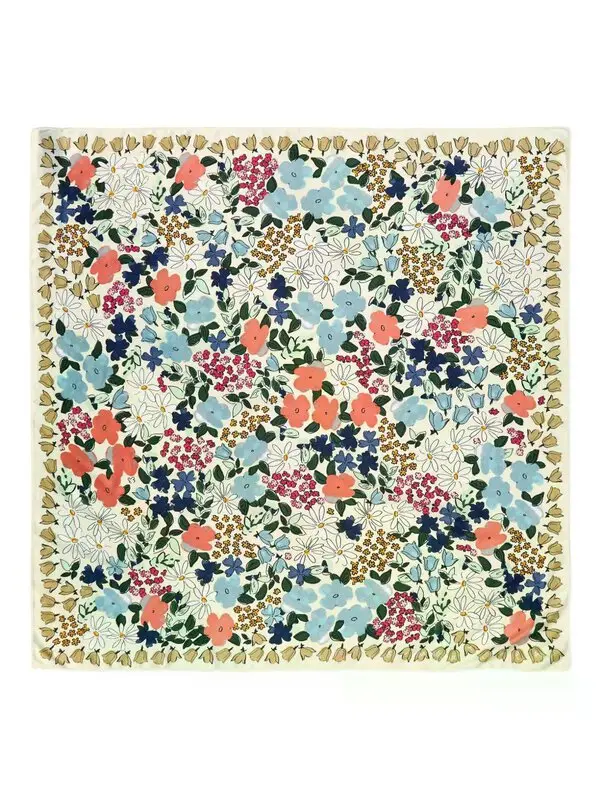 Bimba Y Lola Floral-print Scarf - Neutrals