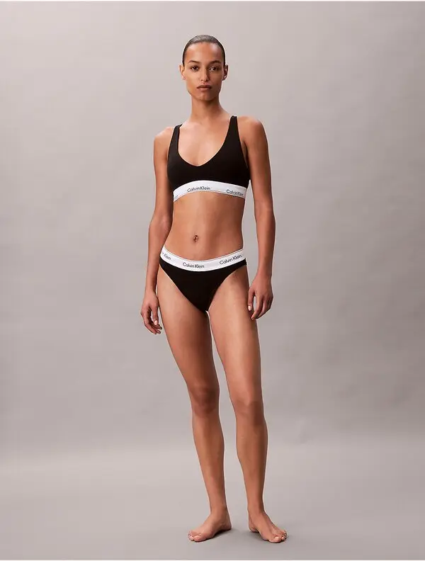 Calvin Klein Icon Cotton Modal Unlined Triangle Bralette - Black