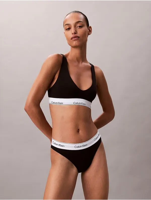 Calvin Klein Icon Cotton Modal Unlined Triangle Bralette - Black