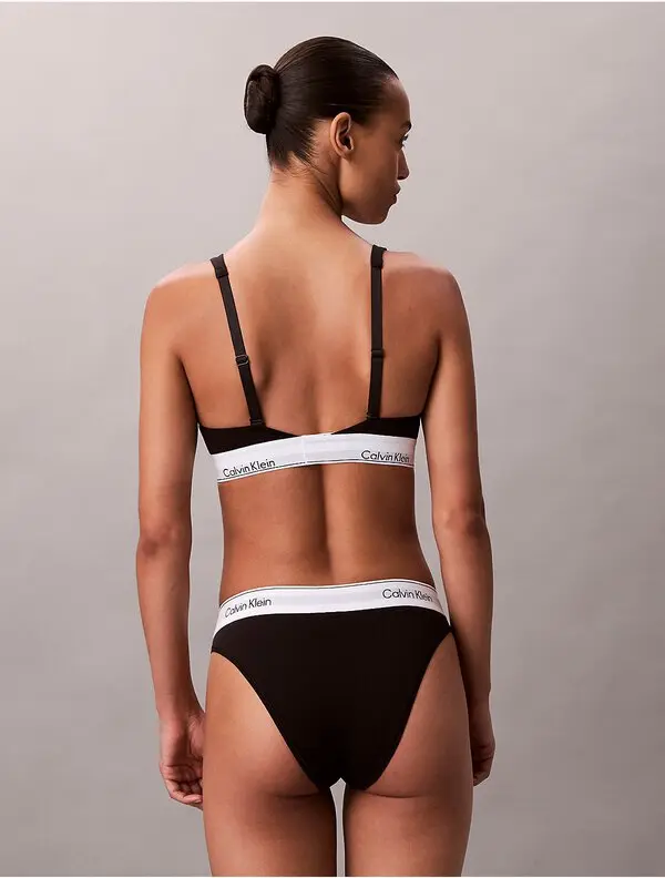 Calvin Klein Icon Cotton Modal Unlined Triangle Bralette - Black