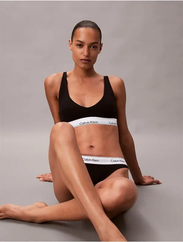 Calvin Klein Icon Cotton Modal Unlined Triangle Bralette - Black