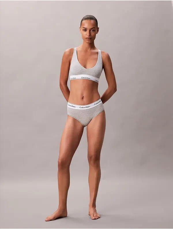 Calvin Klein Icon Cotton Modal Unlined Triangle Bralette - Grey Heather