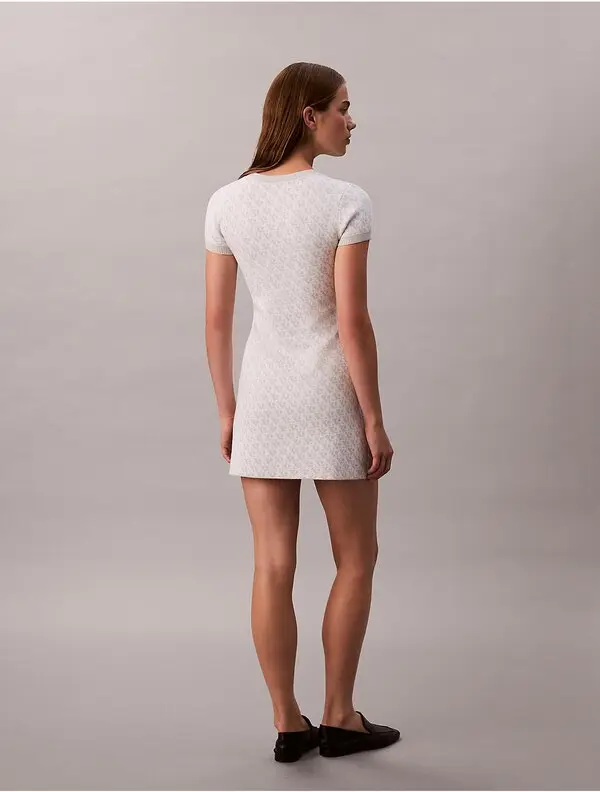 Calvin Klein Tech Knit Allover Monogram Mini Dress
