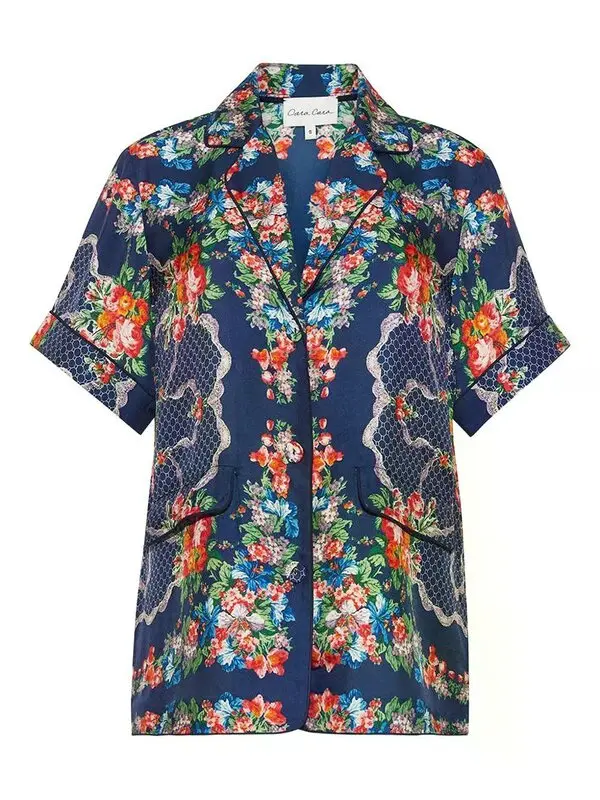 Cara Cara Portofino Floral-print Top - Blue