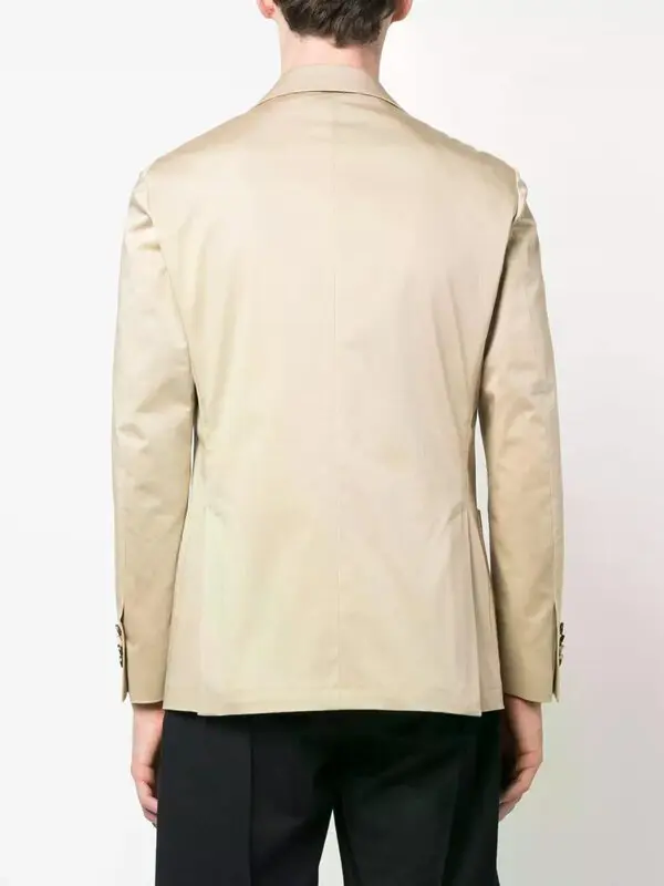 LARDINI Satin-finish Single-breasted Blazer - Neutrals