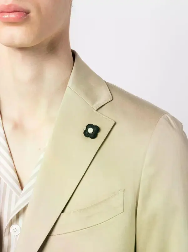 LARDINI Satin-finish Single-breasted Blazer - Neutrals