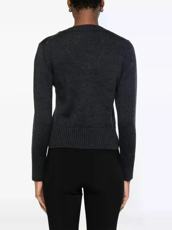 Alpha Studio Pin-detail V-neck Sweater